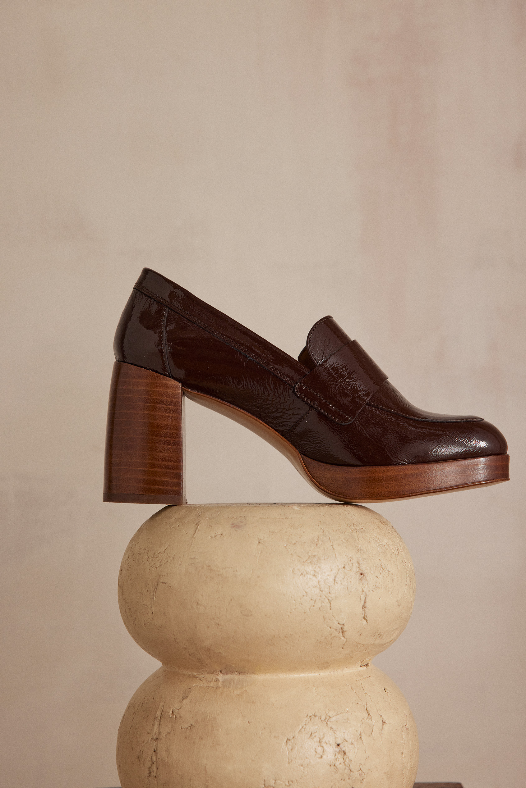 VIOLETTE leather heels woman | CHOCOLATE | Maison 123