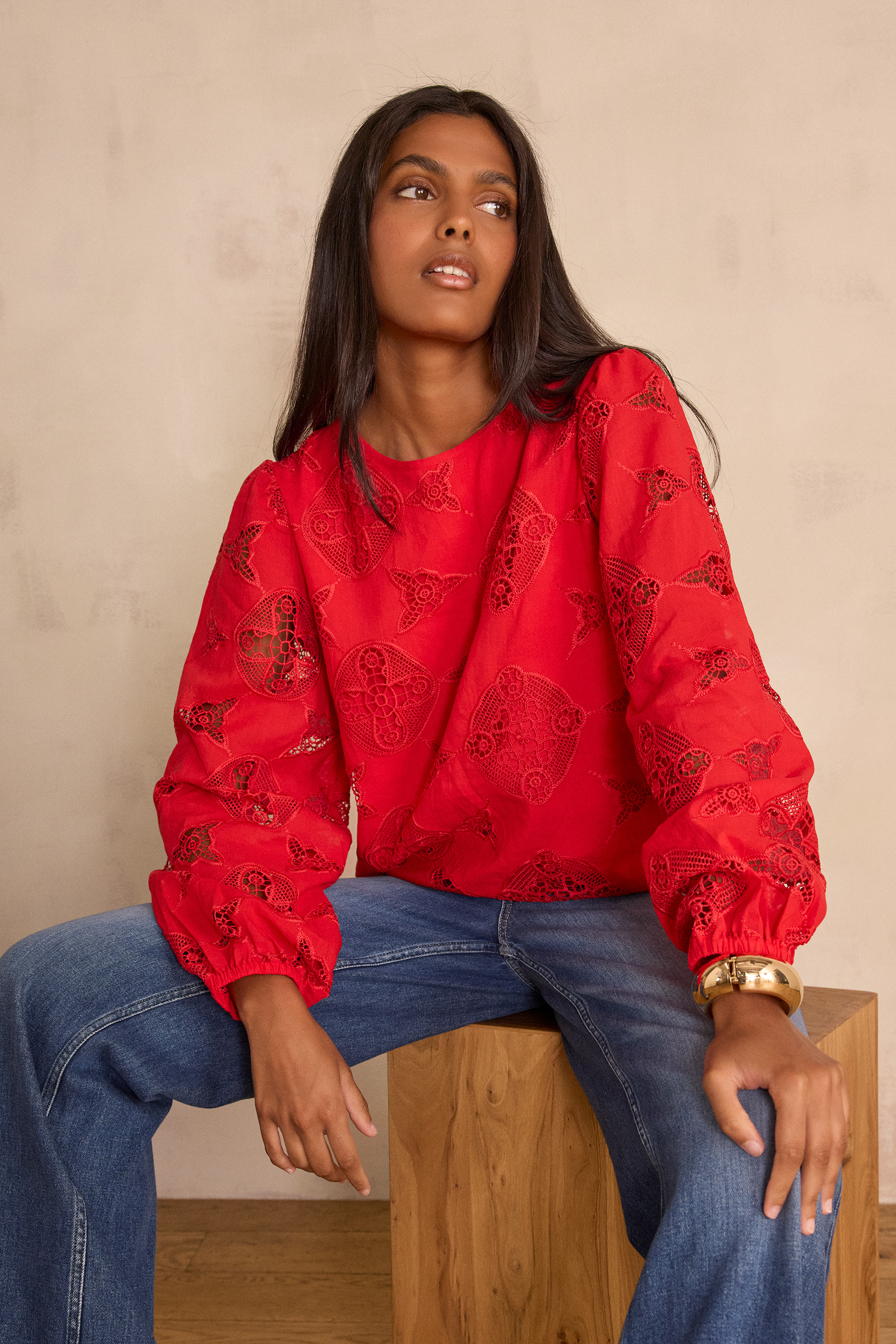 PALMA cotton blouse woman | RED | Maison 123